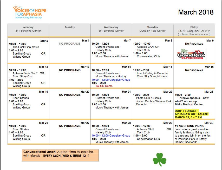 March2018calendar | Voices of Hope for Aphasia