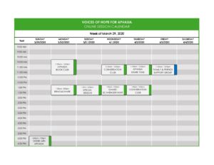 VOH Online Calendar | Voices of Hope for Aphasia