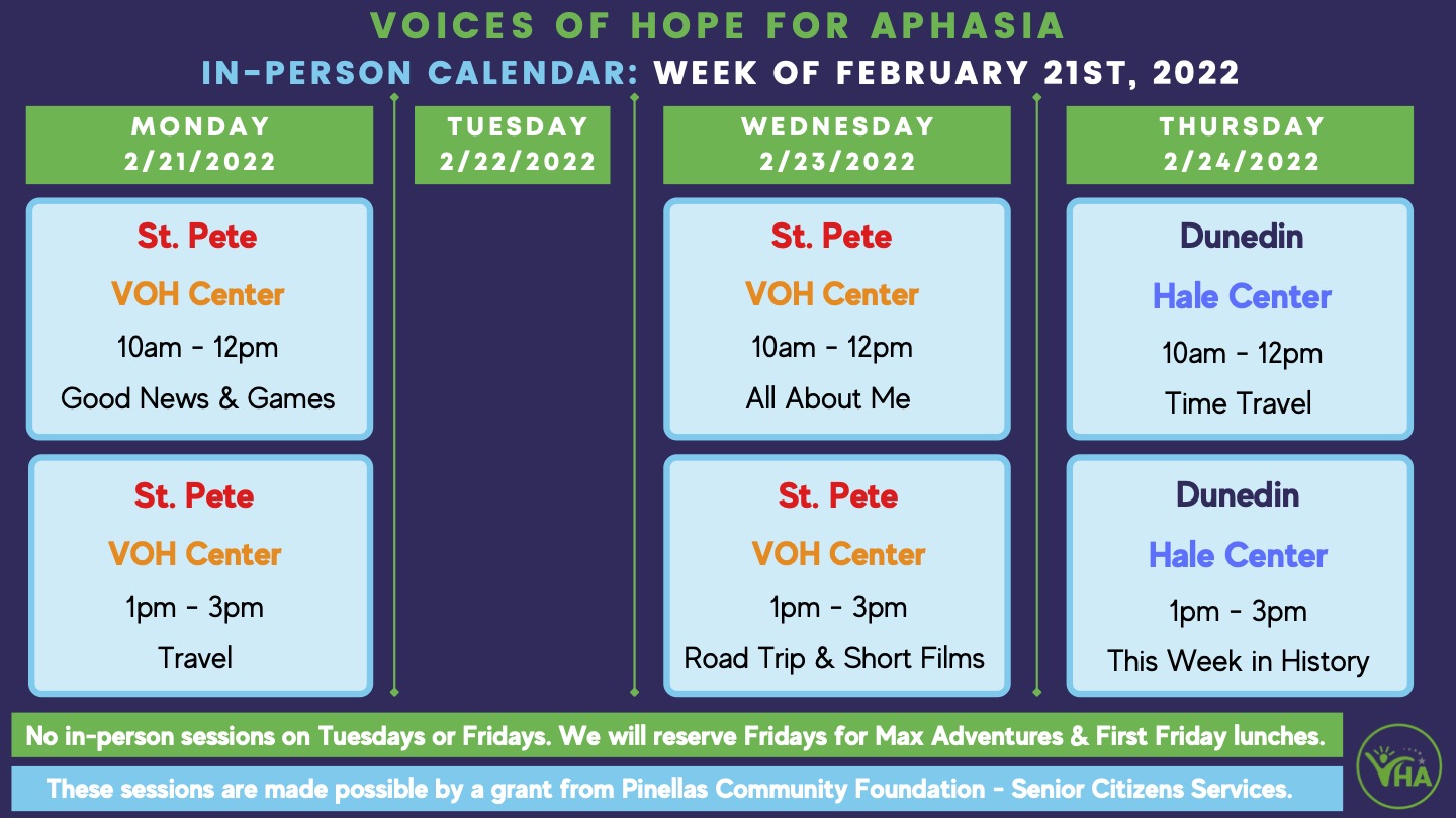 February 21 2022 - in person | Voices of Hope for Aphasia