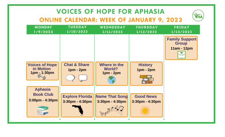 Calendar & Events | Voices of Hope for Aphasia