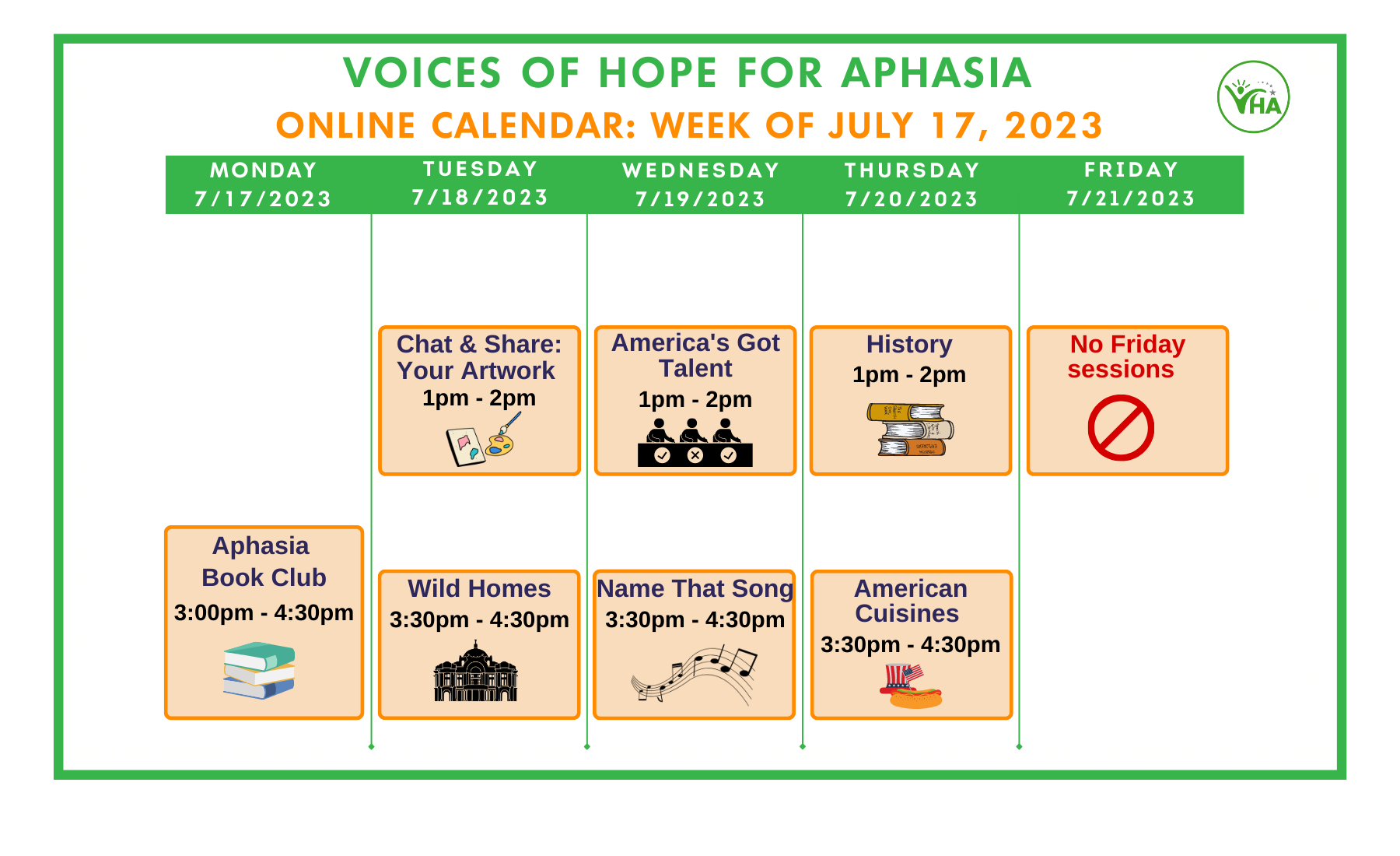 Calendar & Events | Voices of Hope for Aphasia