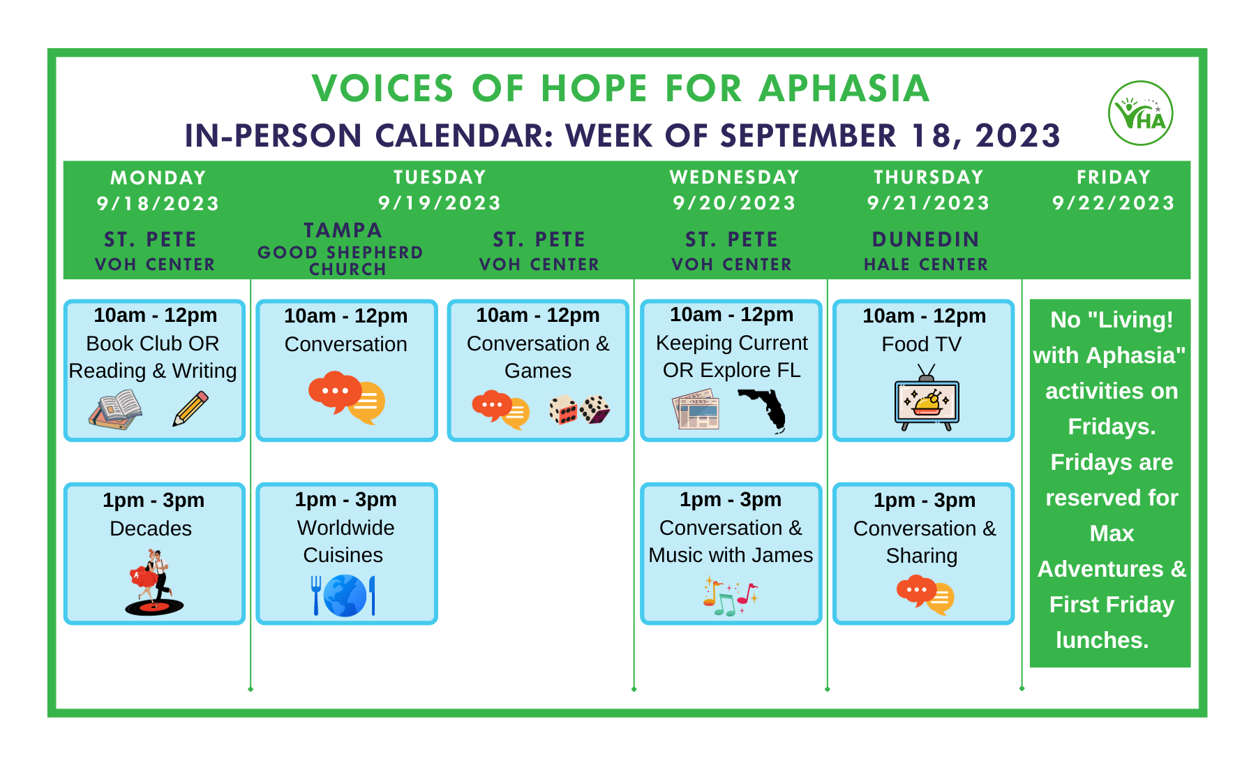 Calendar & Events | Voices of Hope for Aphasia