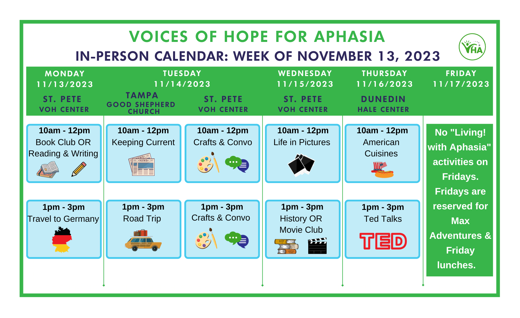 Calendar & Events | Voices of Hope for Aphasia